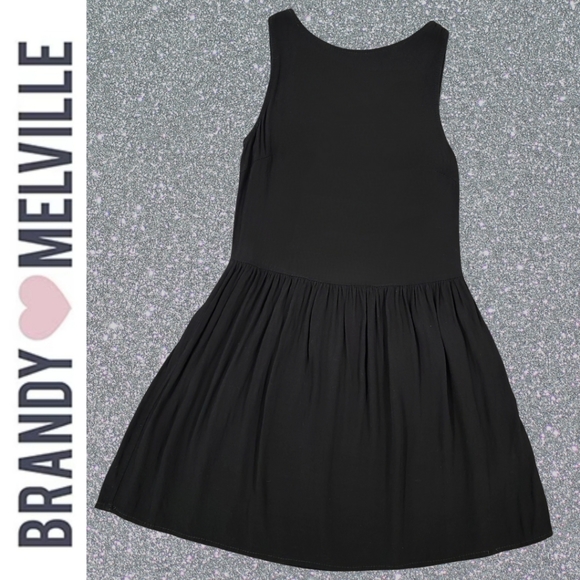 Brandy Melville | Dresses | Brandy Melville Open Back Black Mini Dress ...